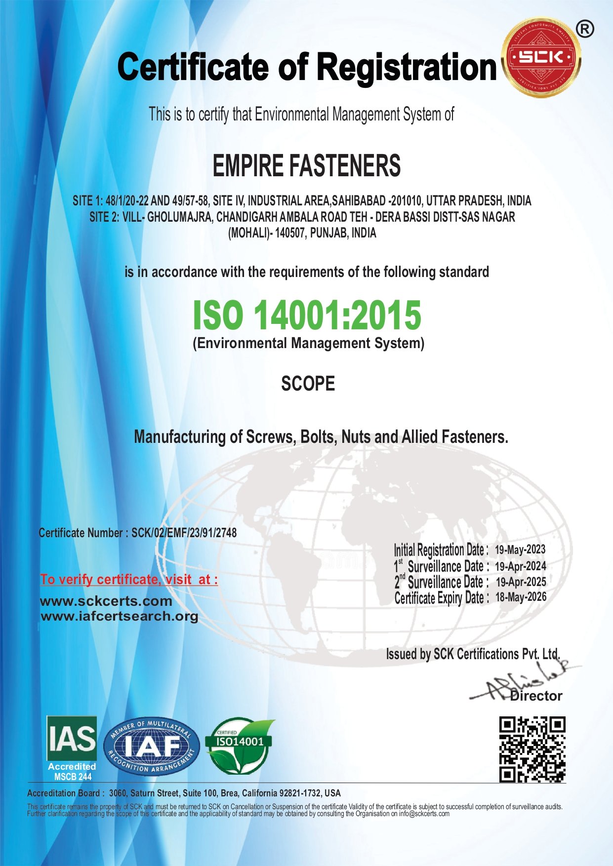 Quality & Certification – Empire Fasteners