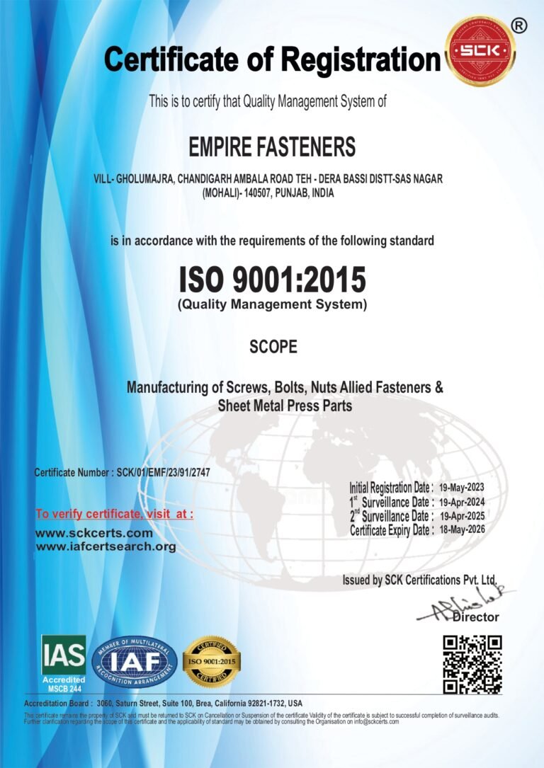 Quality & Certification – Empire Fasteners